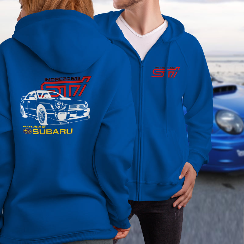 Subaru Impreza WRX STI (Bugeye) Logo Full Zip Hoodie – Modified racewear