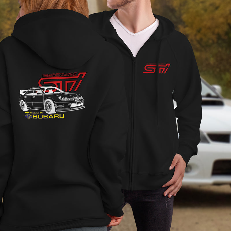 Subaru Impreza WRX STI (Hawkeye) Logo Full Zip Hoodie – Modified racewear